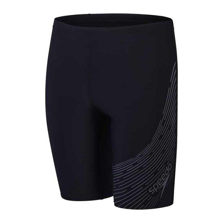 Speedo Medley Logo - Maglia da bambino nera/grigia SPEEDO - Decathlon