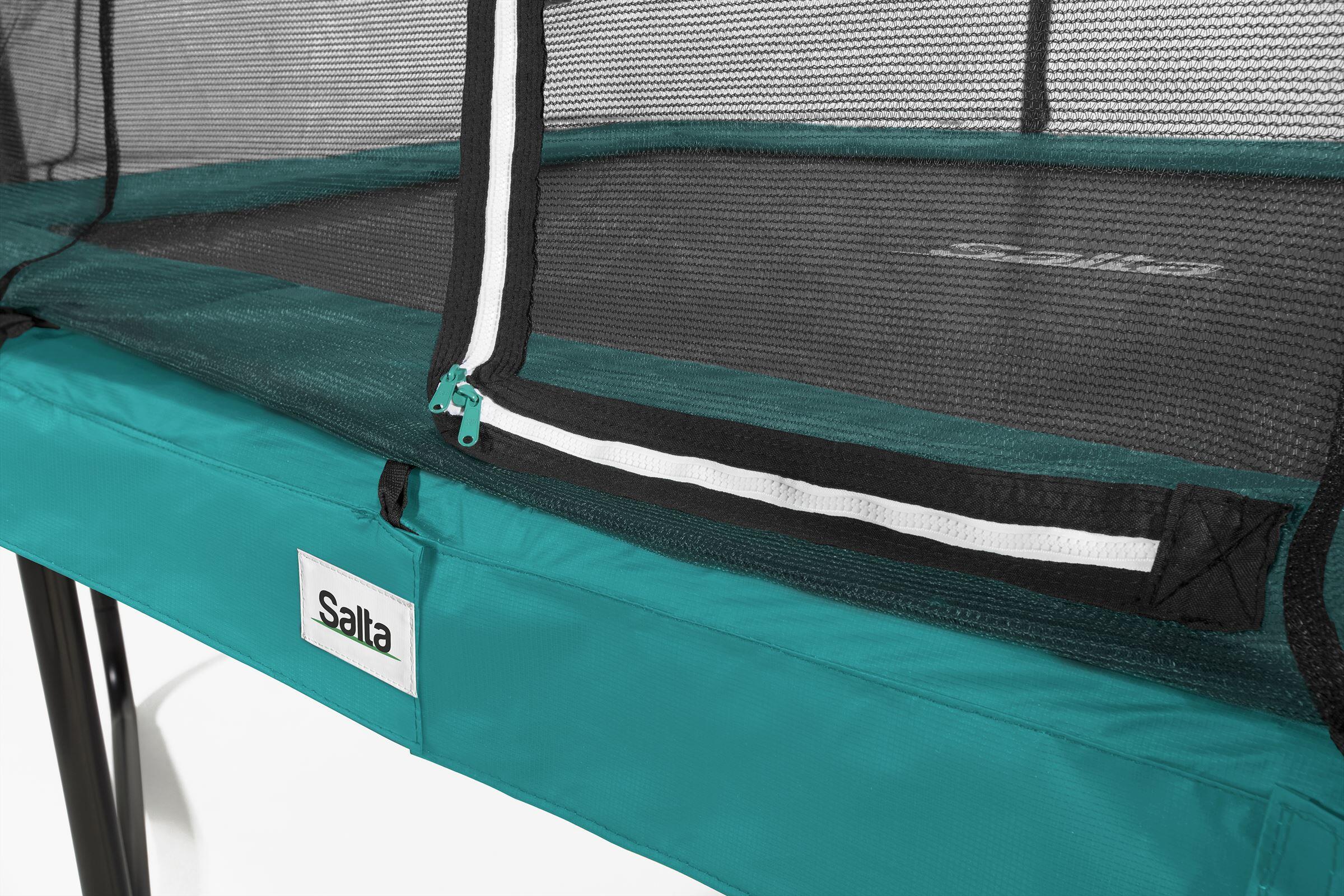 7ft x 5ft Salta Green Rectangular Comfort Edition Trampoline with Enclosure | Decathlon