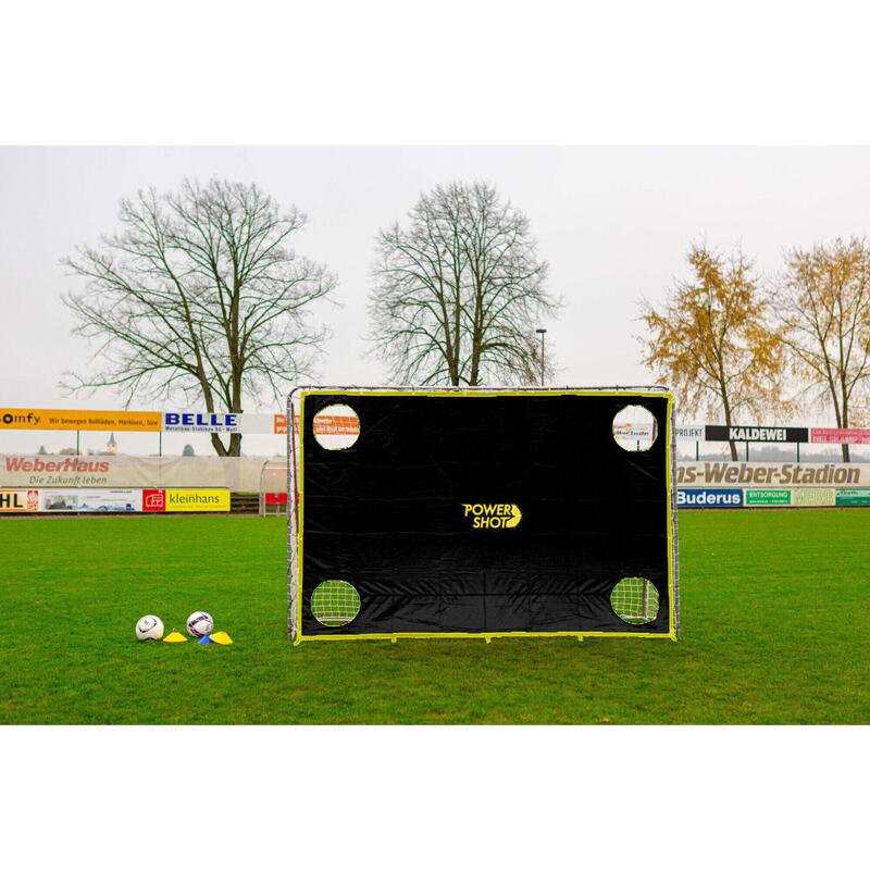 But de foot 2,4 x 1,8 m avec mur de tir POWER SHOT | Decathlon
