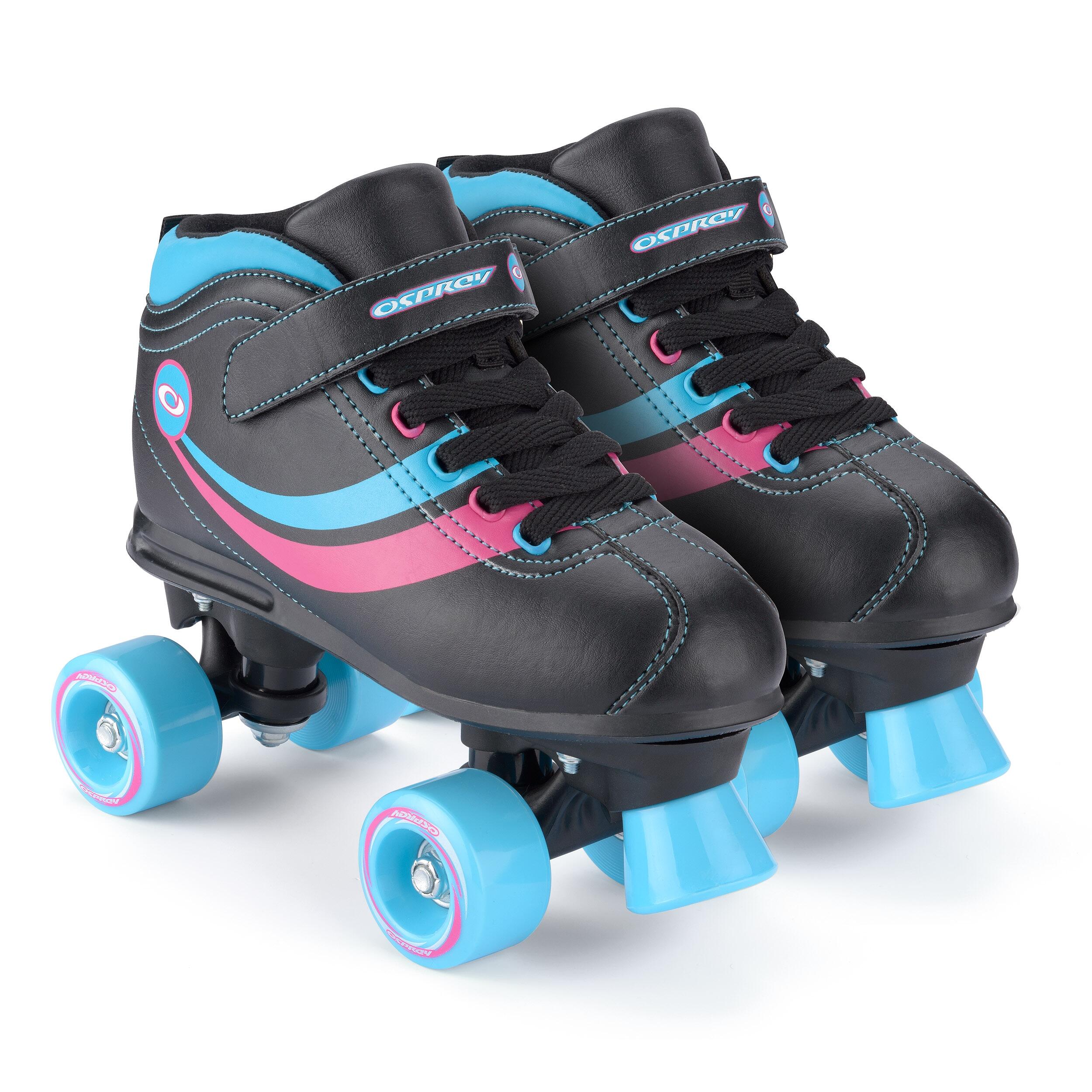 Osprey Disco Black Quad Roller Skates for Kids with ABEC 5 Bearings ...
