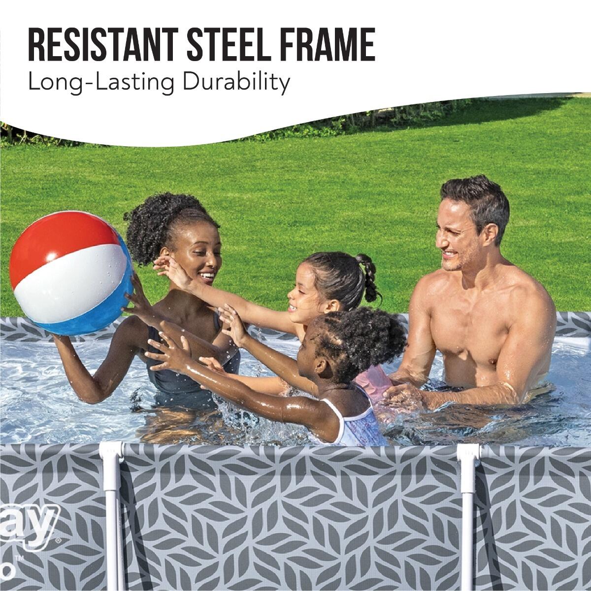 Bestway Steel Pro Rectangle Above Ground Pool, Leaf Design | 12ft ...