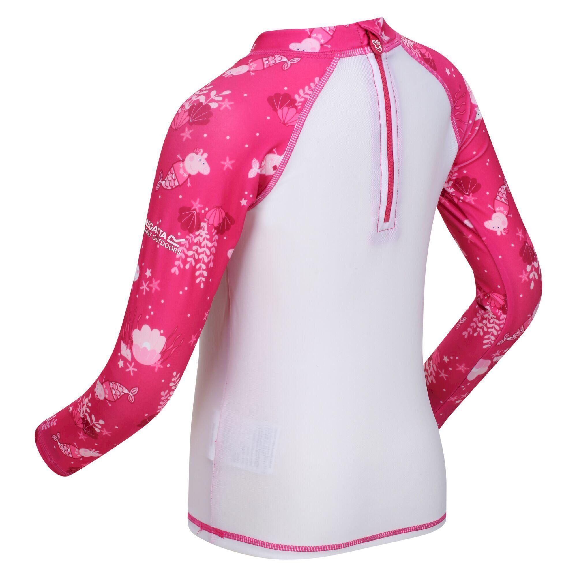 Childrens/Kids Peppa Pig Rash Top Set (Pink Fusion/White) REGATTA ...