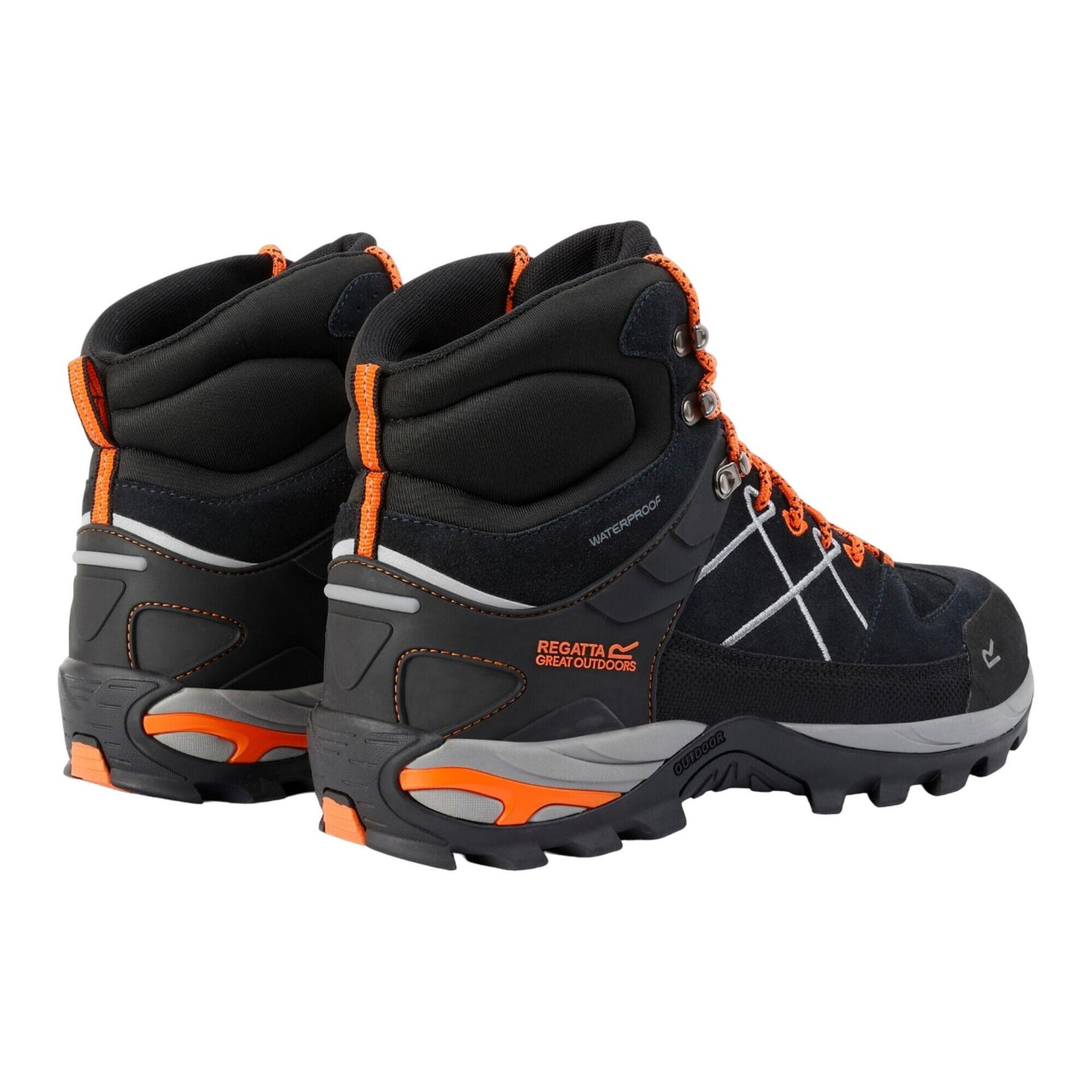 Mens Samaris Pro II Suede Walking Boots (Ash/Blaze Orange) | Decathlon