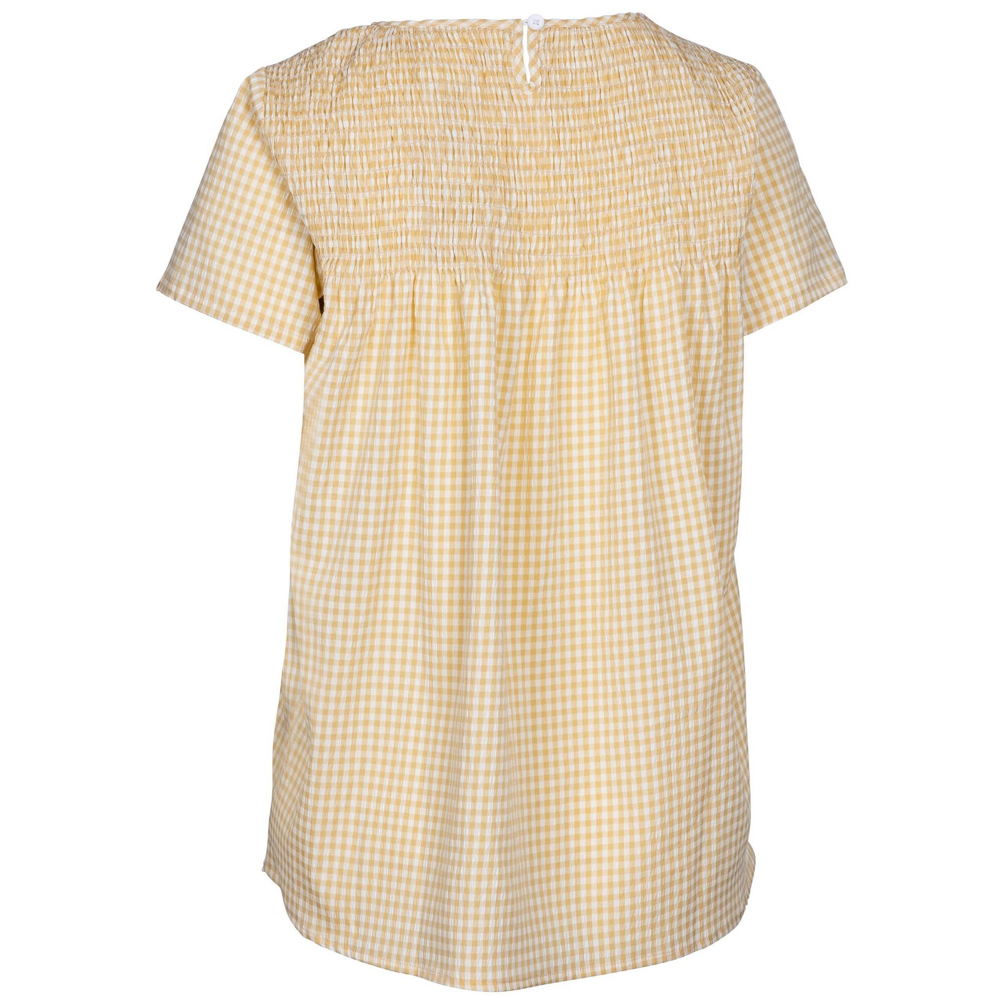 Womens/Ladies Candice Gingham Smock Top (Pale Maize) TRESPASS | Decathlon