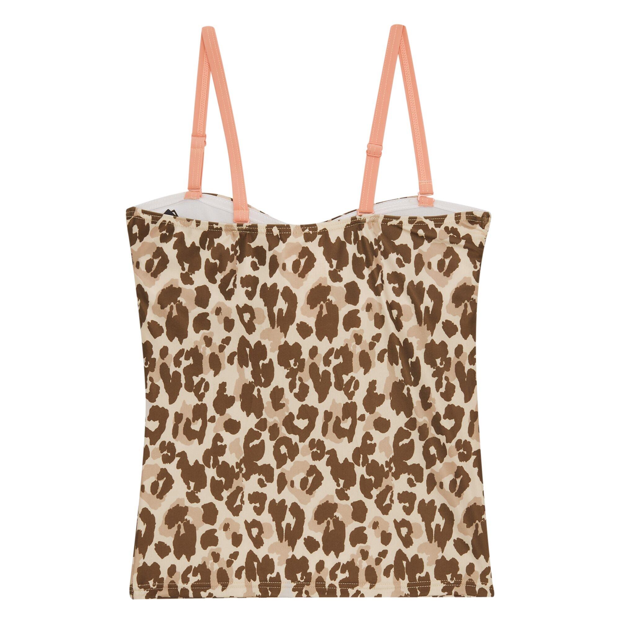 Womens/Ladies Aceana III Leopard Print Tankini Top (Brown/Beige ...