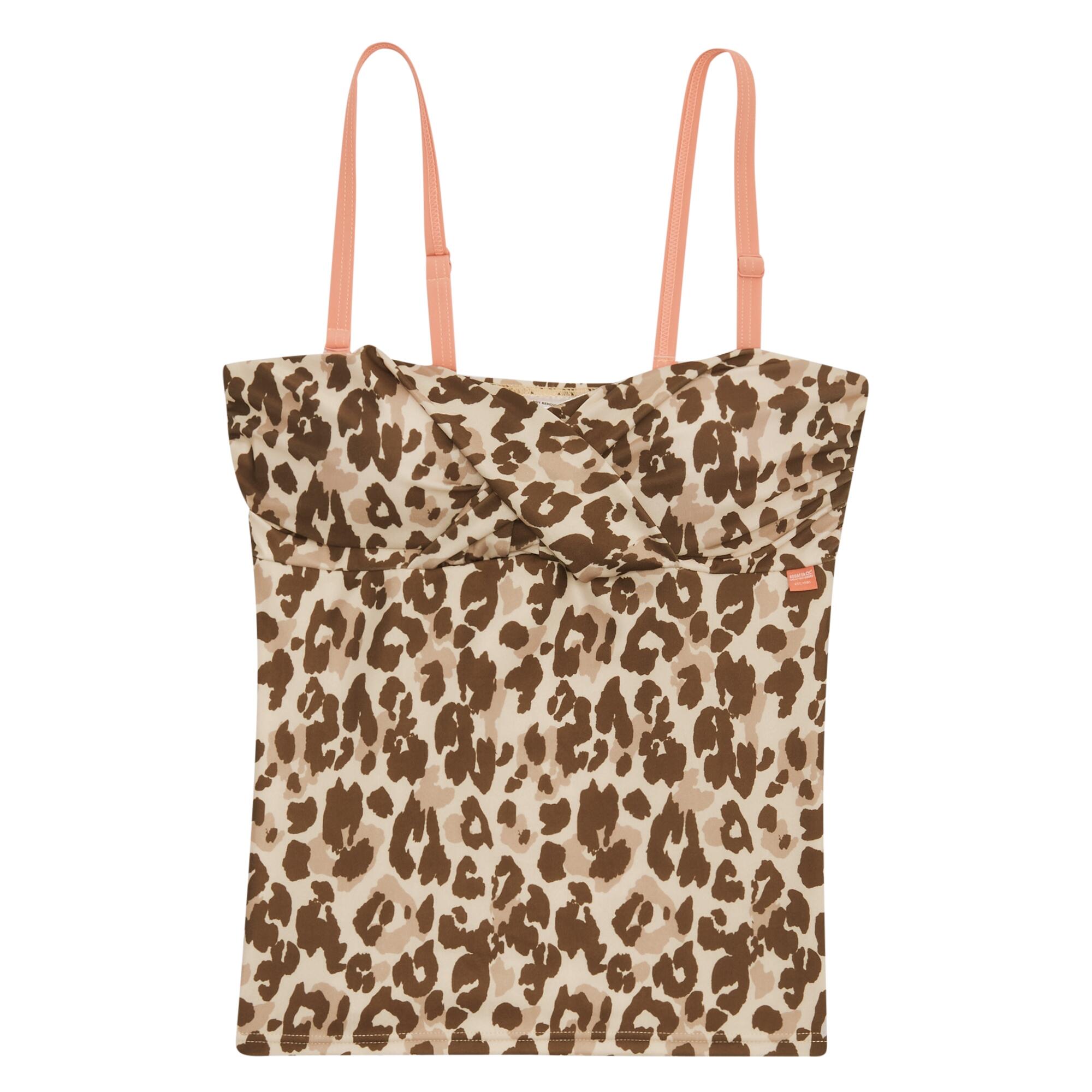 Womens/Ladies Aceana III Leopard Print Tankini Top (Brown/Beige ...