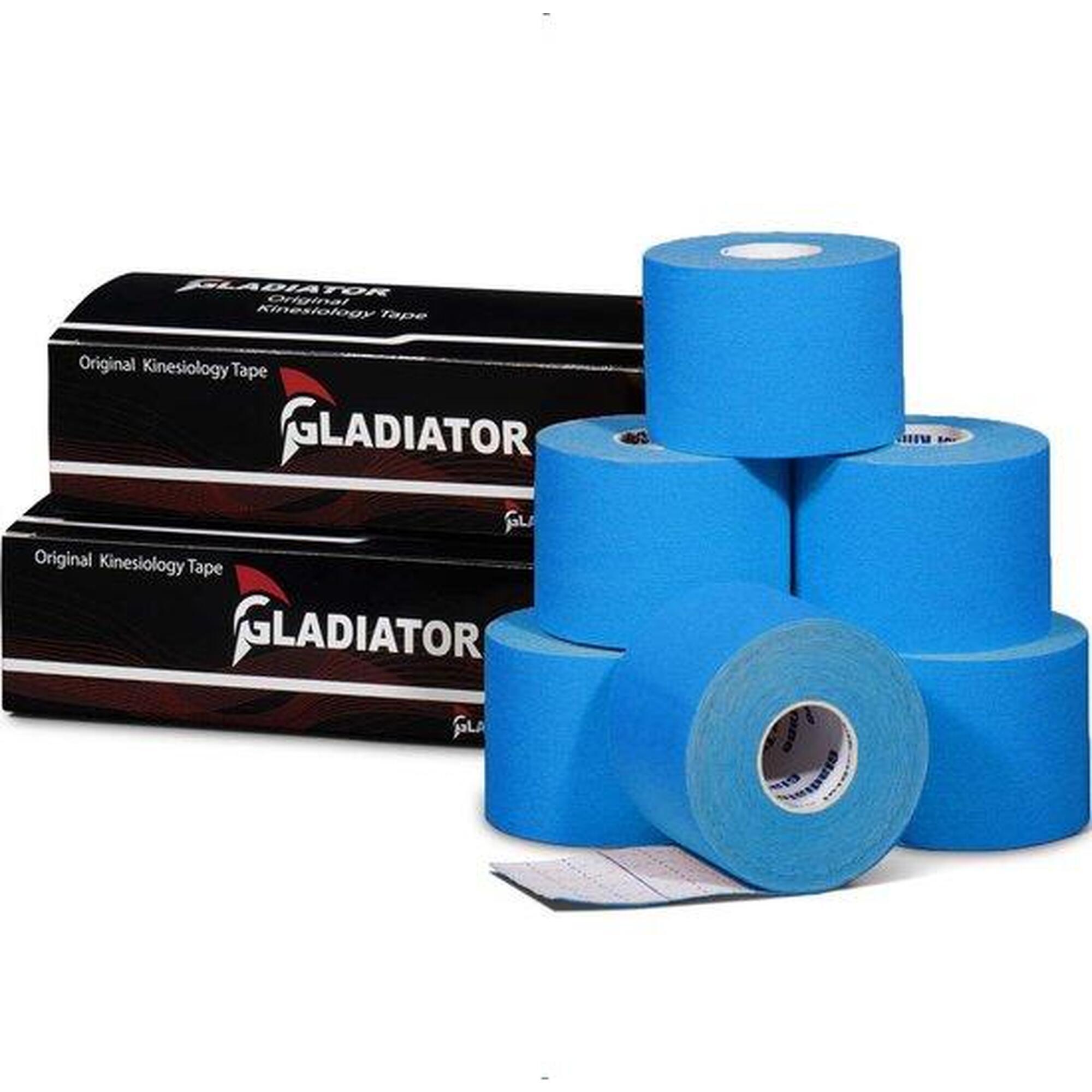 Bande kinésio élastique et imperméable bleue 6 rouleaux GLADIATOR ...