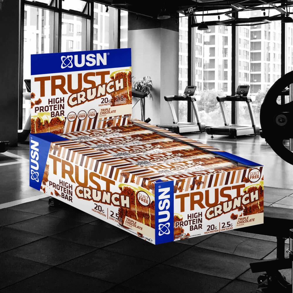 USN Trust Crunch Bars (12x60g) White Chocolate Cookie Dough - Repen ...