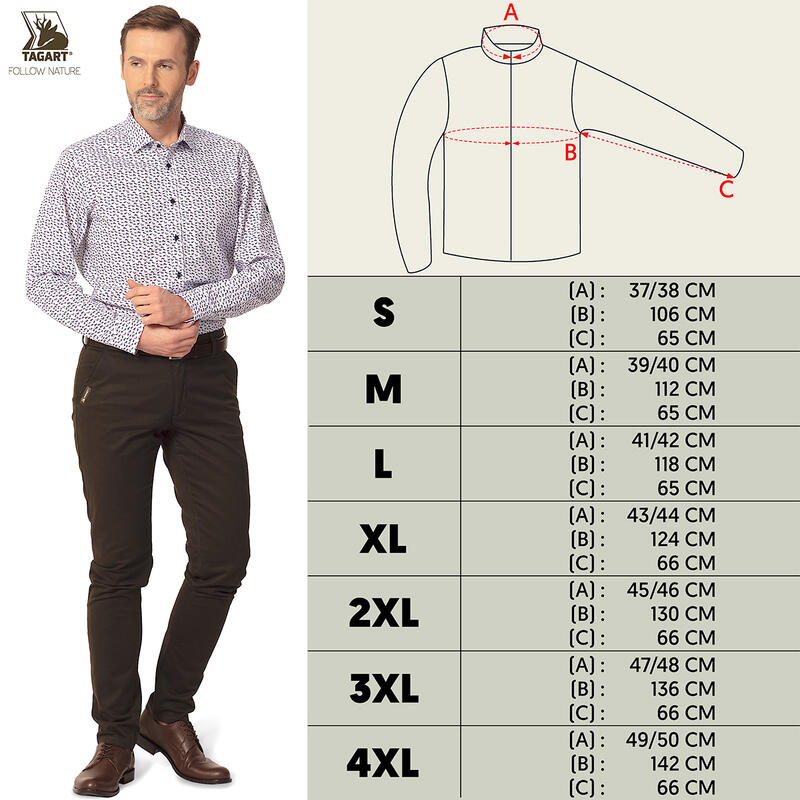 TAGART - Cămașă de teren bărbăteasc Tagart Animal cu motiv de cerbi ...