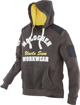 UNCLE SAM kleding gebreide fleece hoodie olijfgroen melange/geel ...