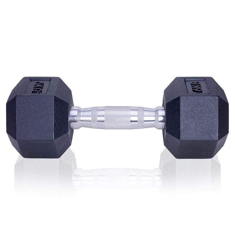 Ensemble d'haltères hexagonales - caoutchouc noir - 12 pièces - 143 kg ...