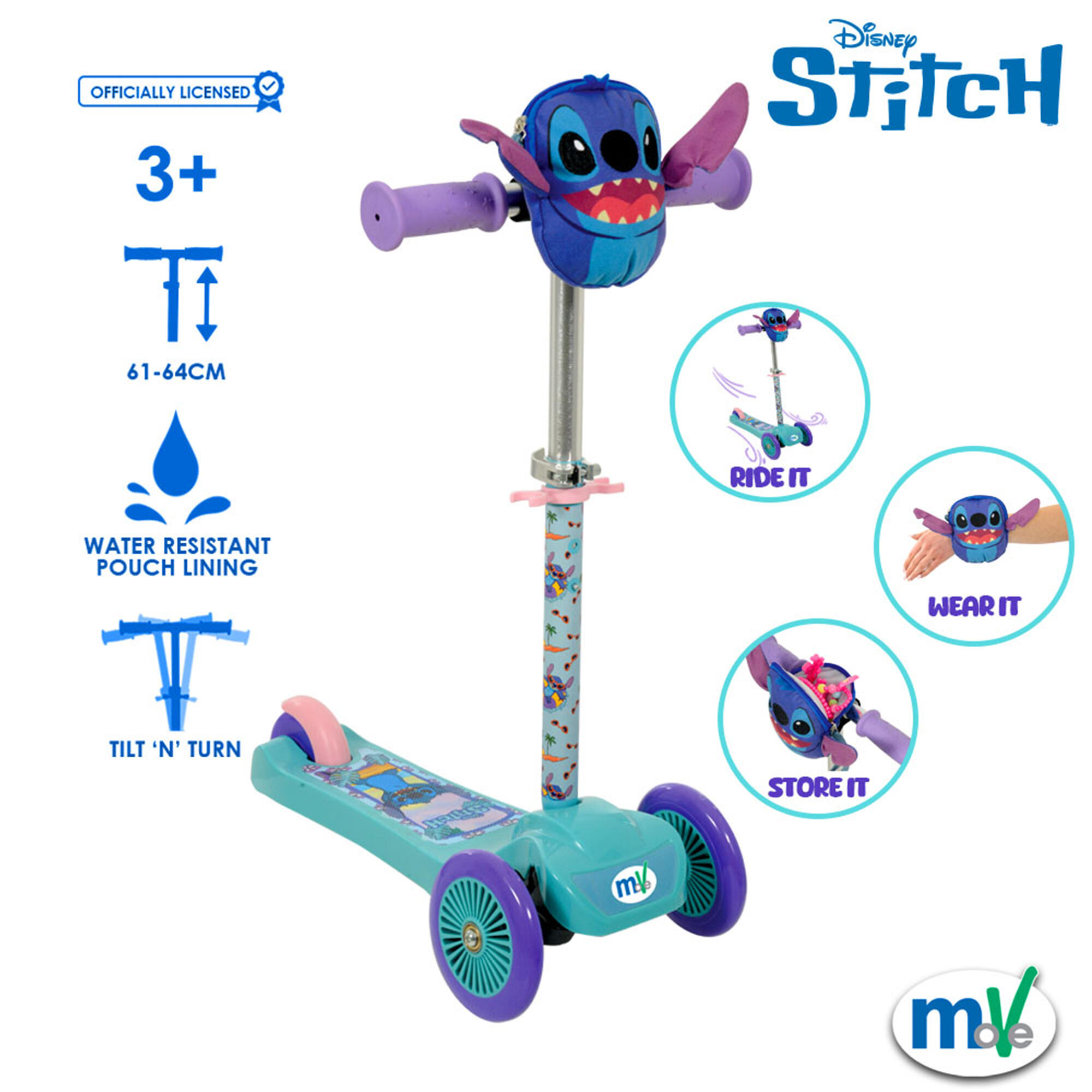 MoVe Stitch Mini Go! Tilt Scooter with Squishle | Decathlon