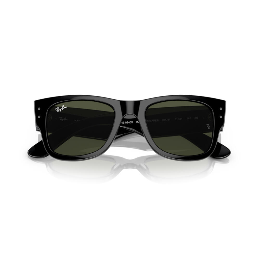 Ray-Ban Square Unisex Polished Black Green RB0840S Mega Wayfarer RAY ...