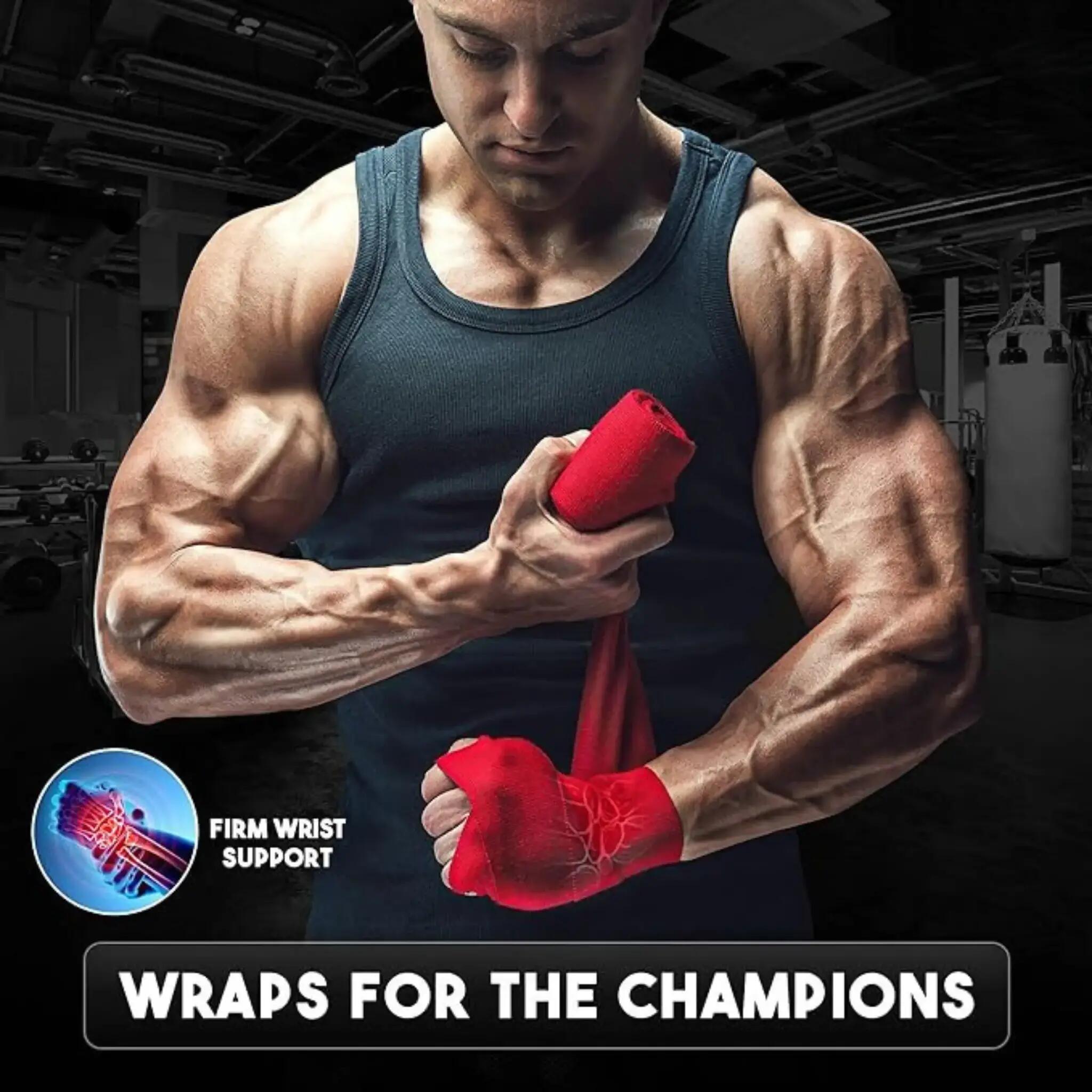 Boks Bandage - Hand Wraps - 4.5 meter - Rood NRG WELLNESS | Decathlon