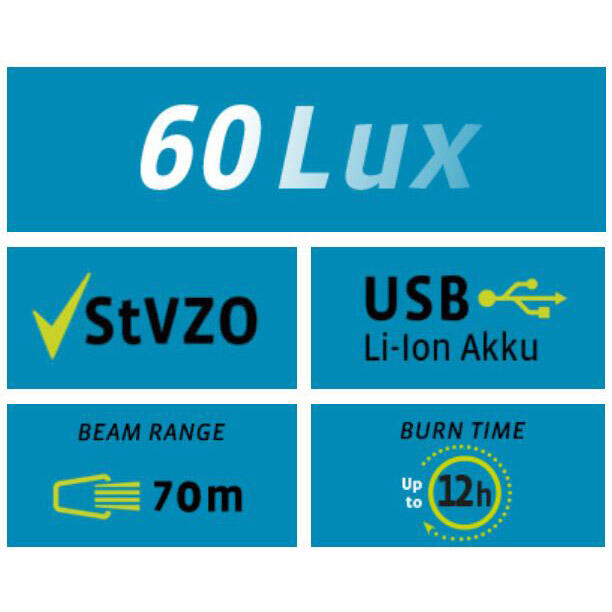 Kit d'éclairage VDO Eco Light M60 USB avec lumière arrière Red Plus VDO ...