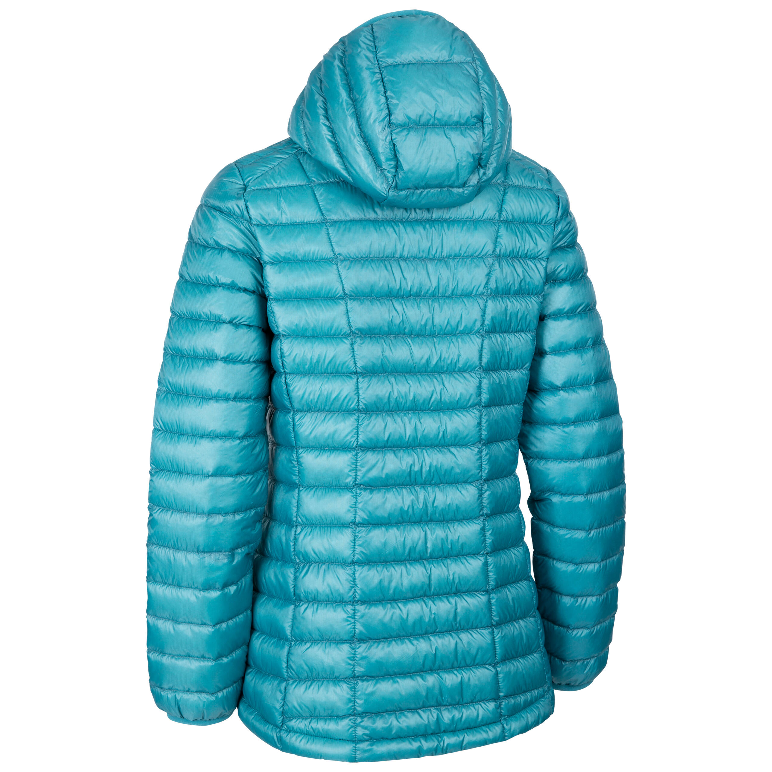 Womens Ultra Lightweight Down Jacket Hooded Front Zip Packaway Galina ...