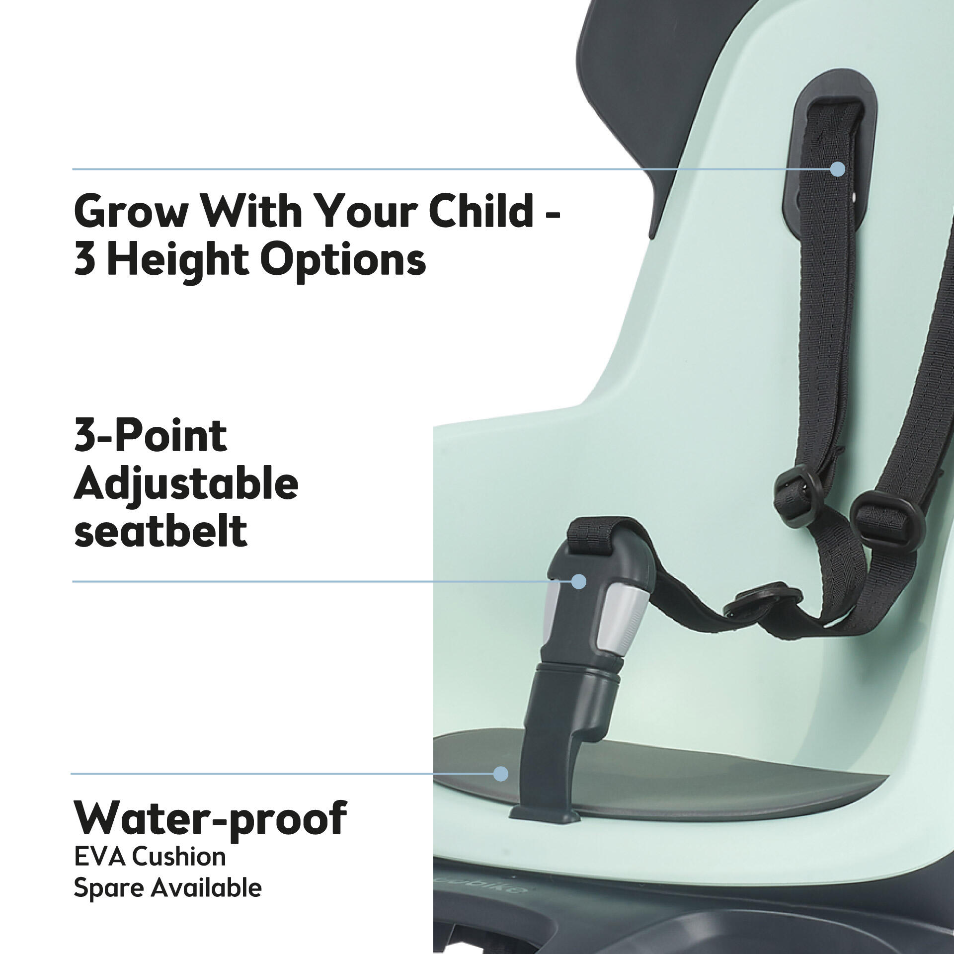 Bobike Go Maxi Child Bike Seat - Sleep Position Mint BOBIKE | Decathlon