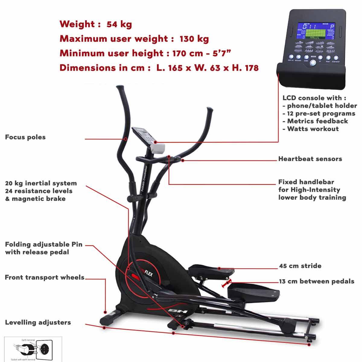BOX DAMAGE - G852 EASY FLEX FOLDING CROSS TRAINER - GRADE A BH FITNESS | Decathlon