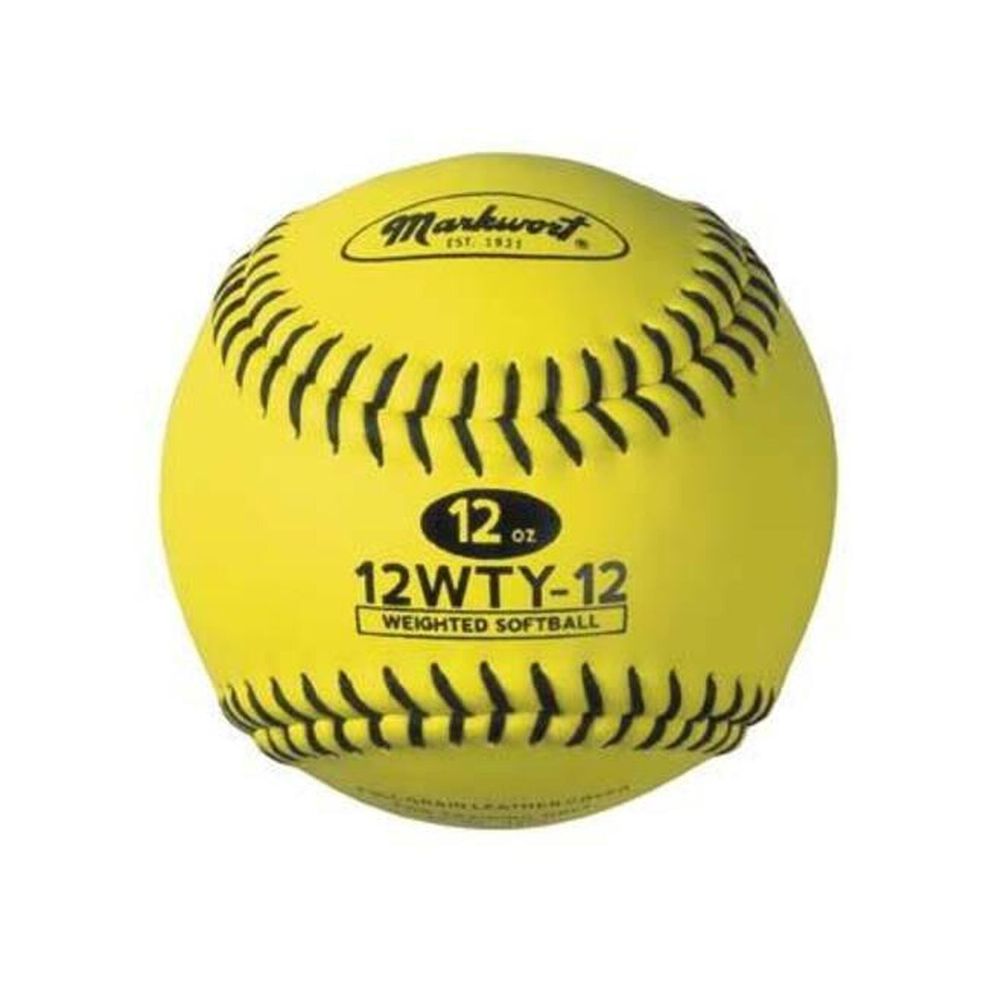 MARKWORT Markwort Gewogen Geel Leren Softbal (12WTY Gewicht 8 oz ...