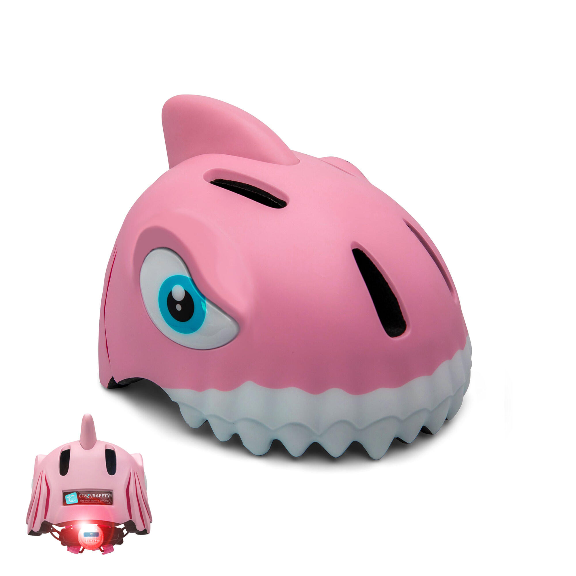 Bicycle Helmet for kids | Pink Shark | Crazy Safety | EN 1078 Certified ...