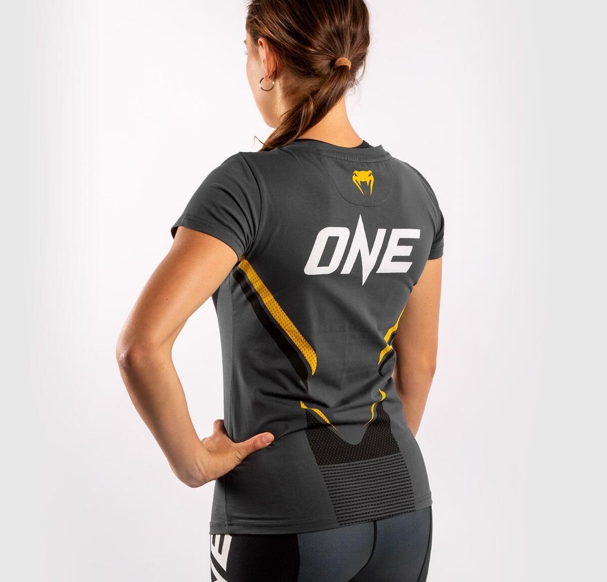 Venum ONE FC Impact T-shirt - for women - Grey/Yellow VENUM | Decathlon