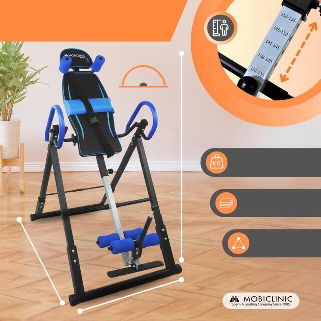 Table d'inversion pliante Réglable 131-190cm Max 150kg Inclinaison 180º ...
