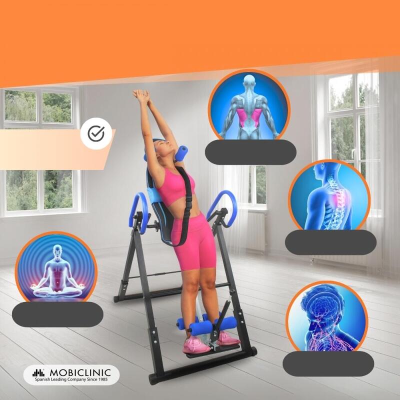 Table d'inversion pliante Réglable 131-190cm Max 120kg Inclinaison 180º ...