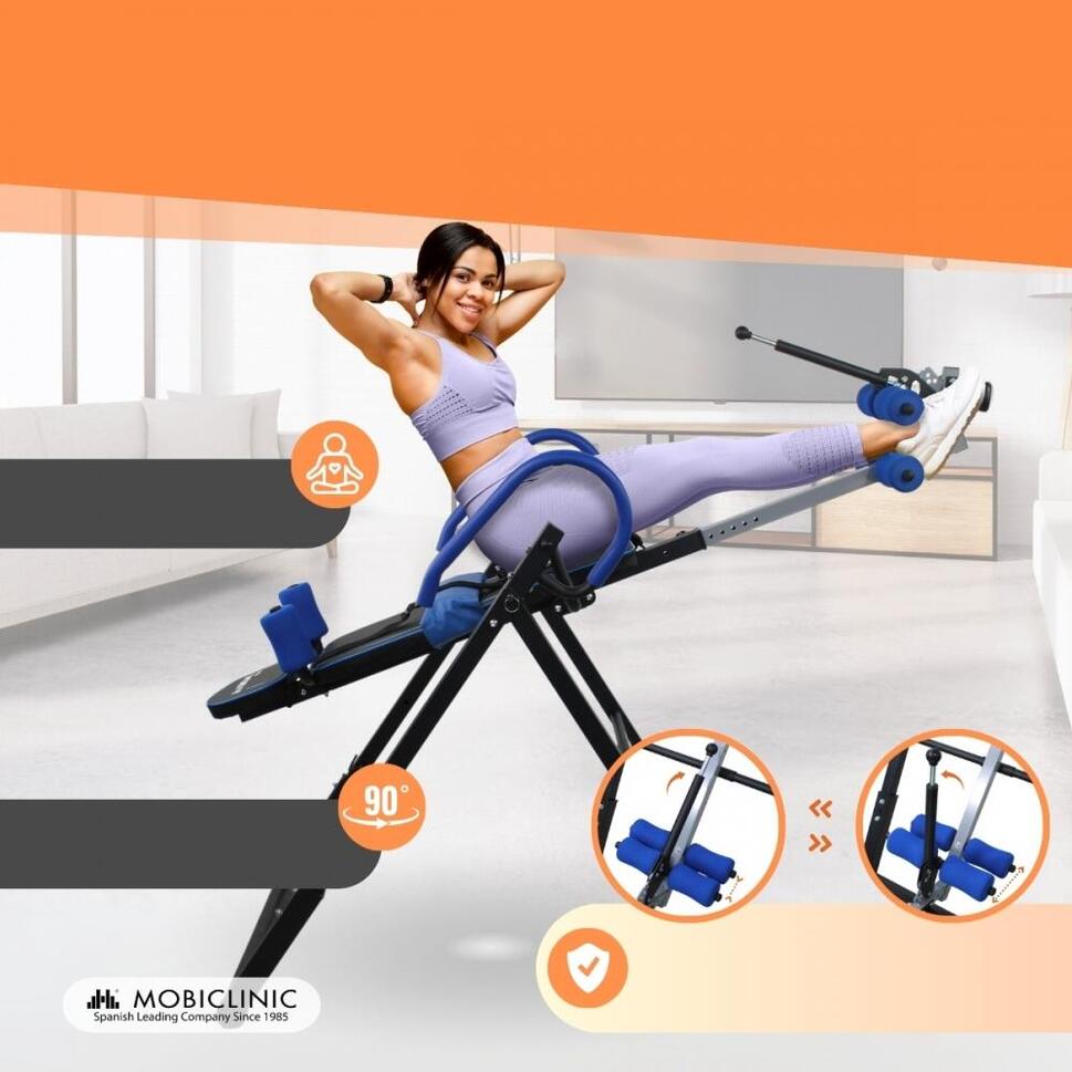 Table d'inversion pliante Réglable 131-190cm Max 150kg Inclinaison 180º ...