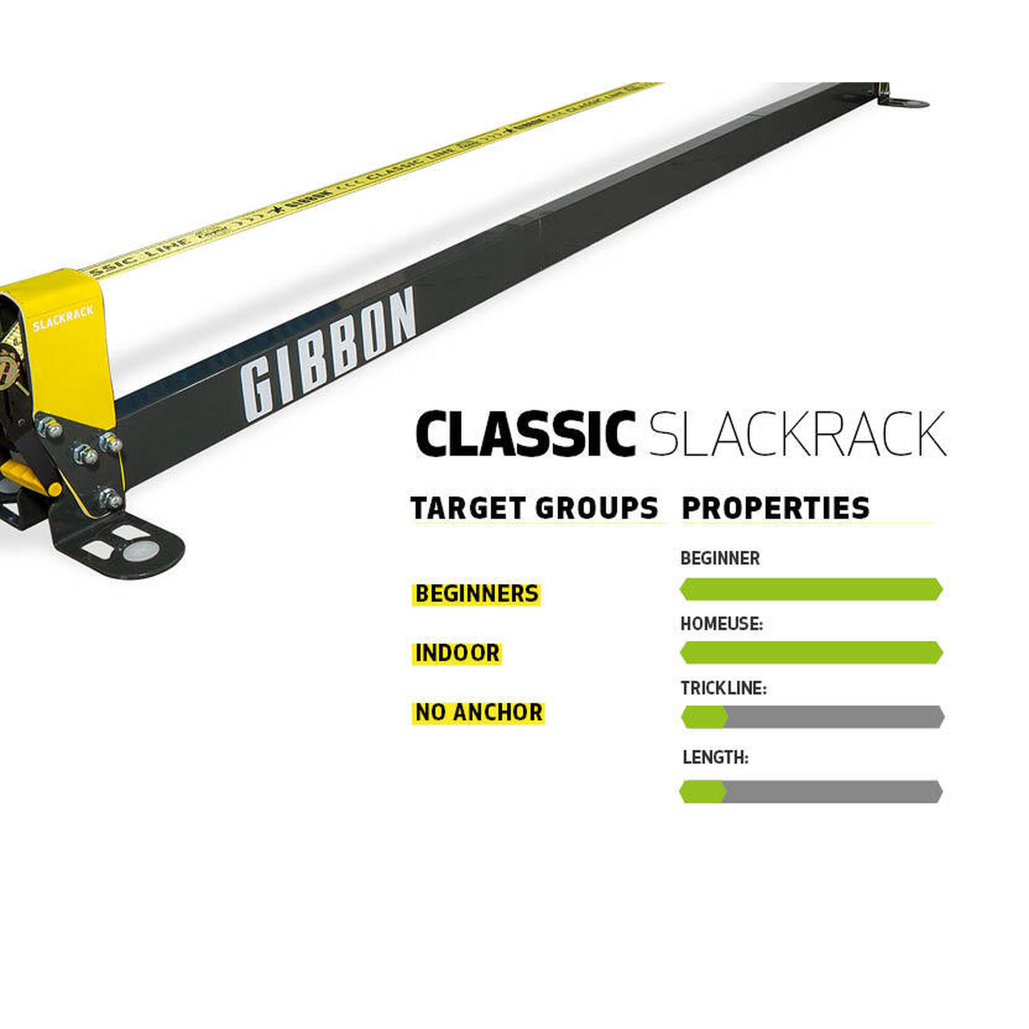 GIBBON Slackline SLACKRACK CLASSIC - Slacklining - Geel | Decathlon