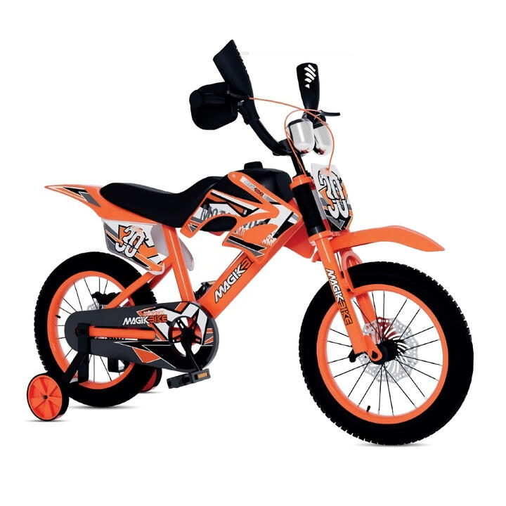 Velo Enfant 16 Pouces MagikBike Motocross 5-7 años Orange DINO BIKES ...