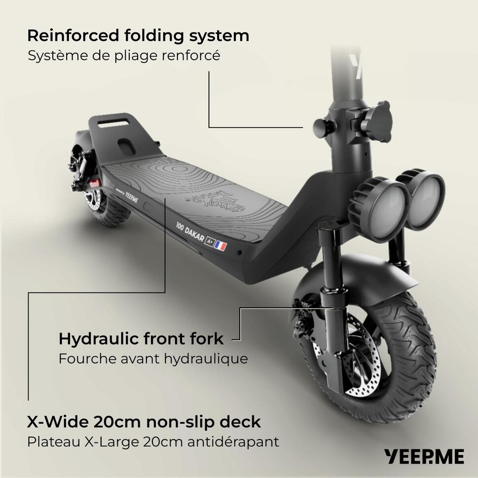 Trottinette électrique YEEP.ME DAKAR 100 SUV 10'' 750W 40km Appli ...