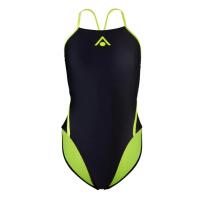 Maillot de bain Essentials Diamond Back ajustable femme - Noir/Jaune AQUASPHERE | Decathlon