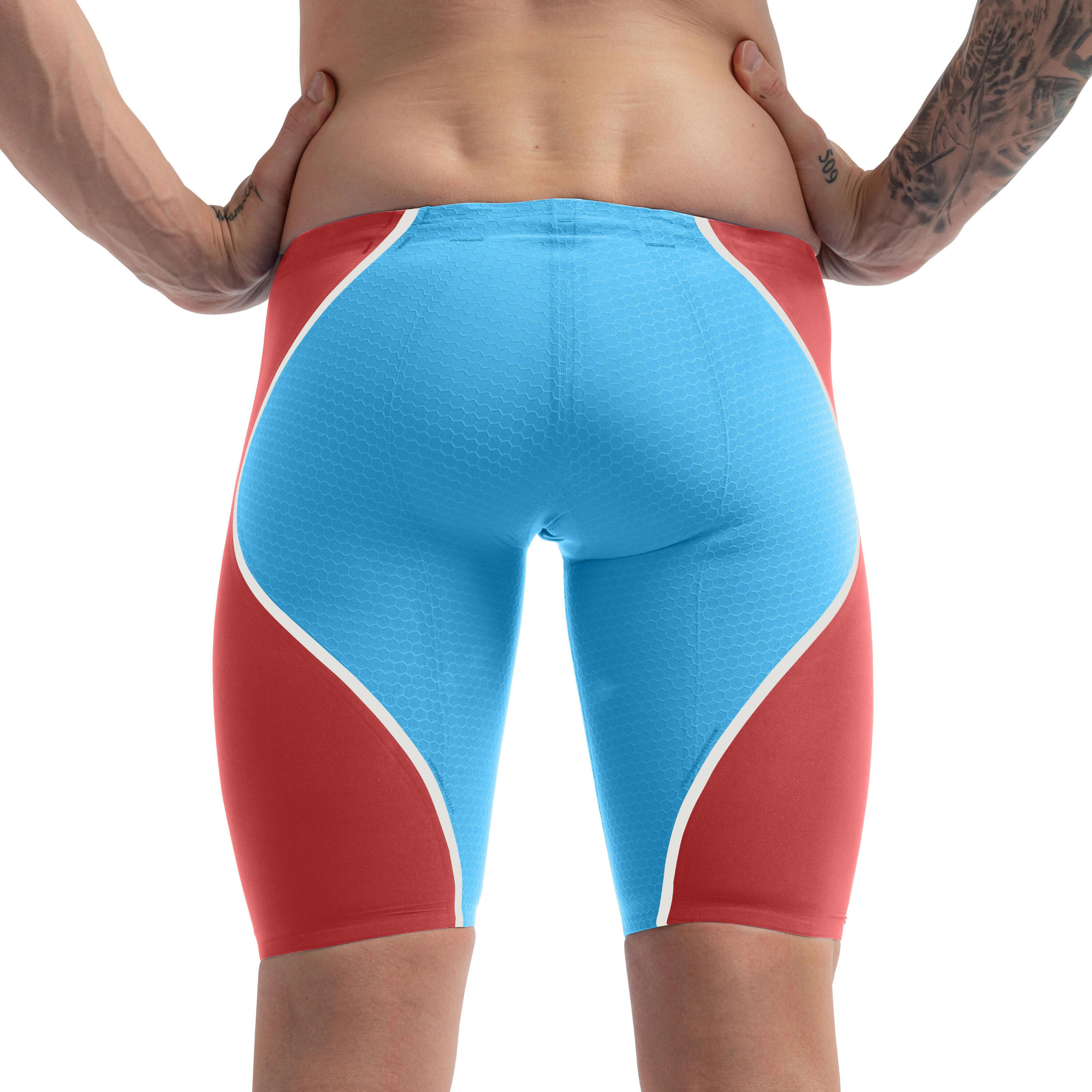 Speedo Fastskin LZR Pure Intent 2.0 Jammer - Picton Blue / Flame Red ...
