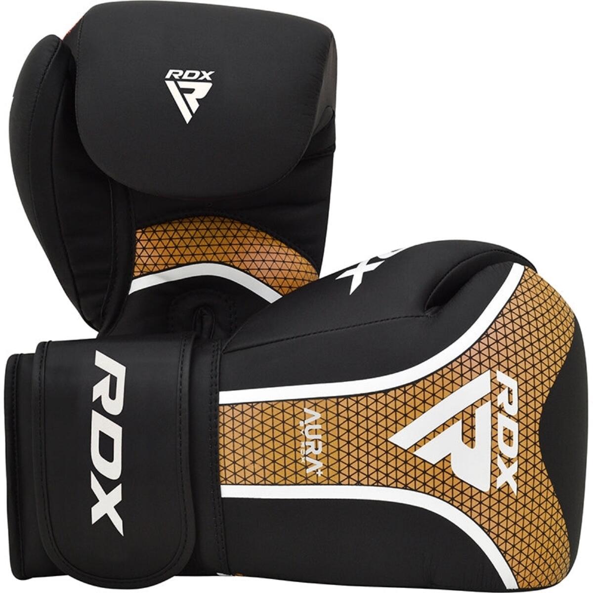 RDX Boxing Glove Aura Plus T-17 Black Golden-12Oz RDX SPORTS | Decathlon