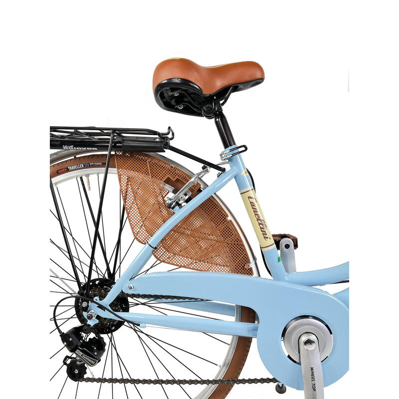 Vélo de ville Dolce Vita by Canellini VENERE 28" avec panier - Bleu ...