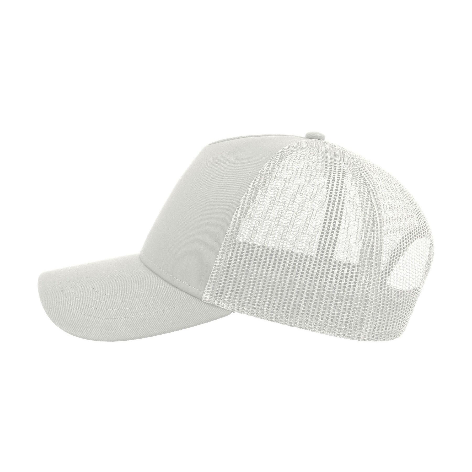 Rapper Cotton 5 Panel Trucker Cap (White/White) | Decathlon