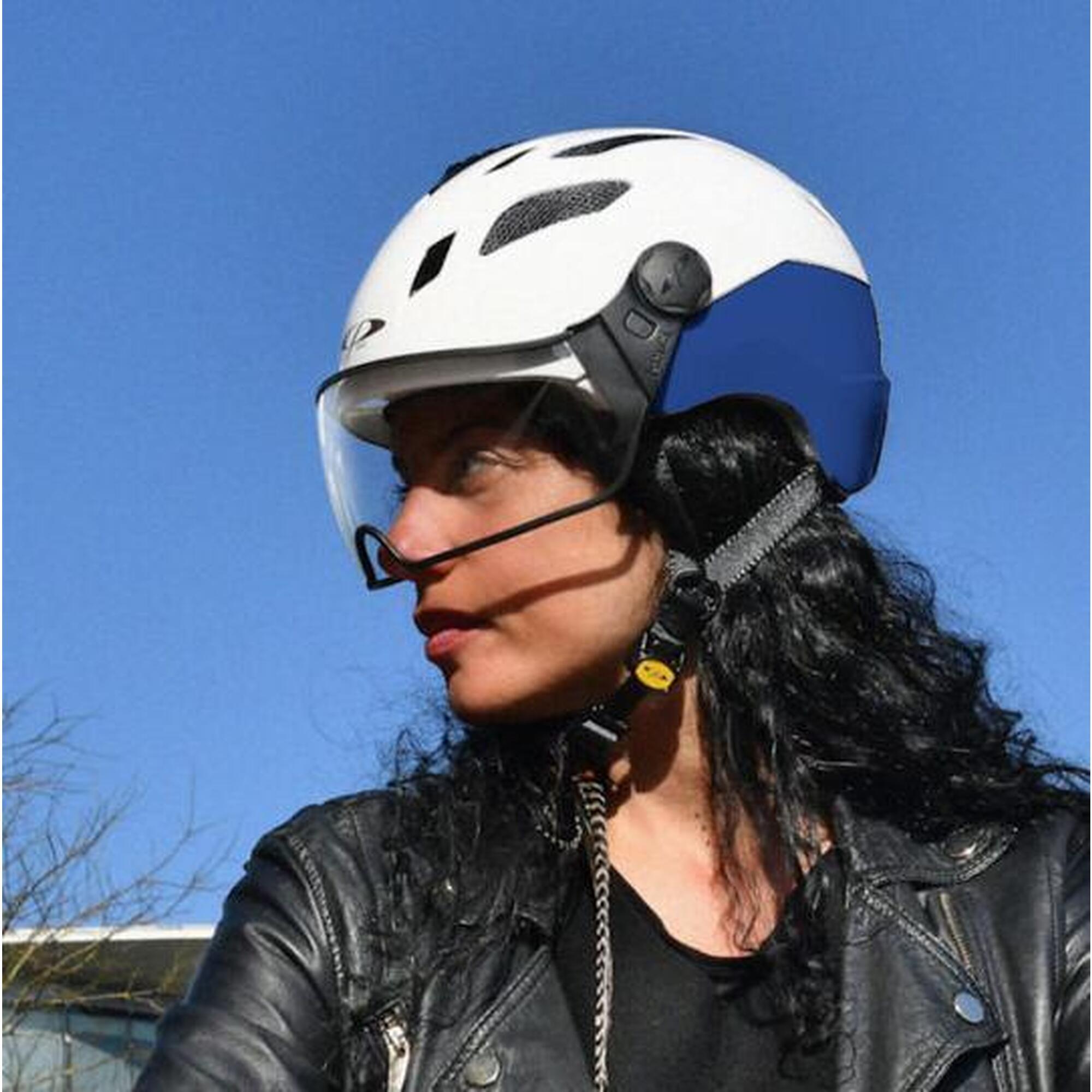 CP CHIMAYO+ URBAN Fahrradhelm mit Visier (clear) magic maritime blue ...