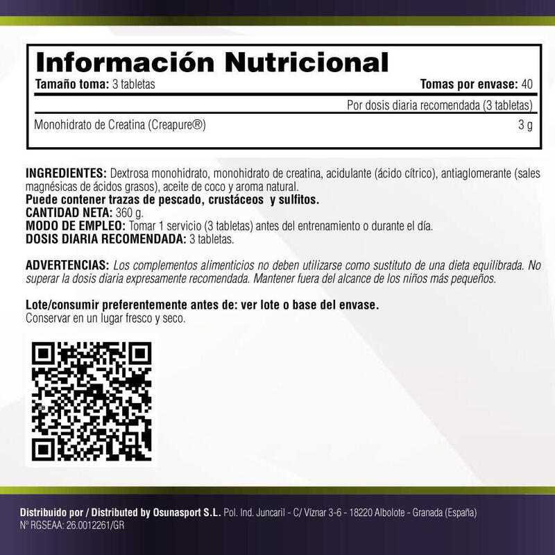 Creatine creapure 3g - 120 chewable tablets Citron de MM Supplements ...