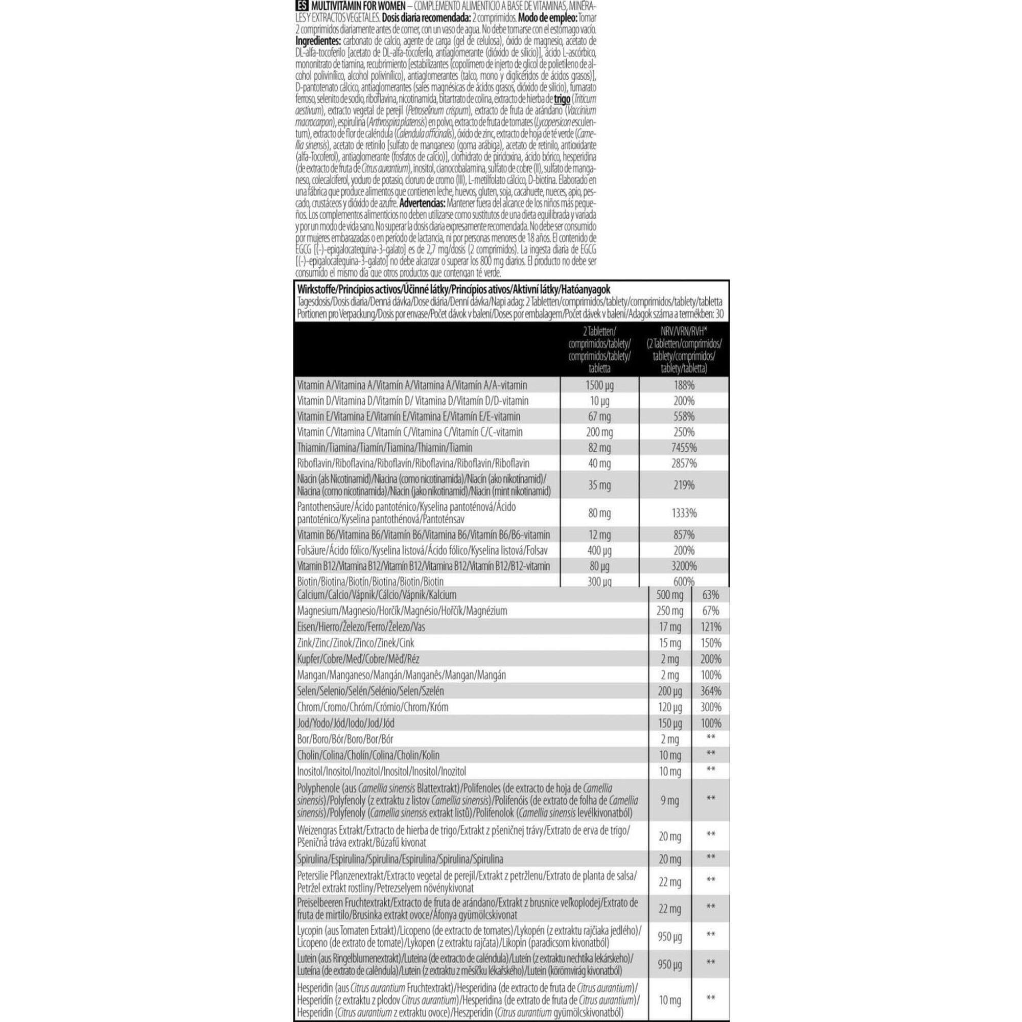 Multivitamin nőknek - 60 tabletta Biotech USA BIOTECHUSA - Decathlon