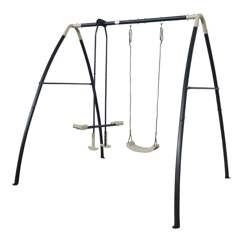 Balançoire/Portique en métal, 3 agrès, Anthracite/Crème AXI | Decathlon