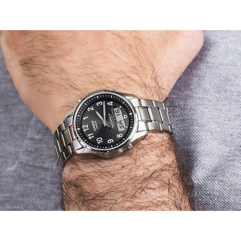 CASIO - Ceas barbatesc Casio LCW-M100TSE-1A2ER Wave Ceptor 40mm, 10ATM ...