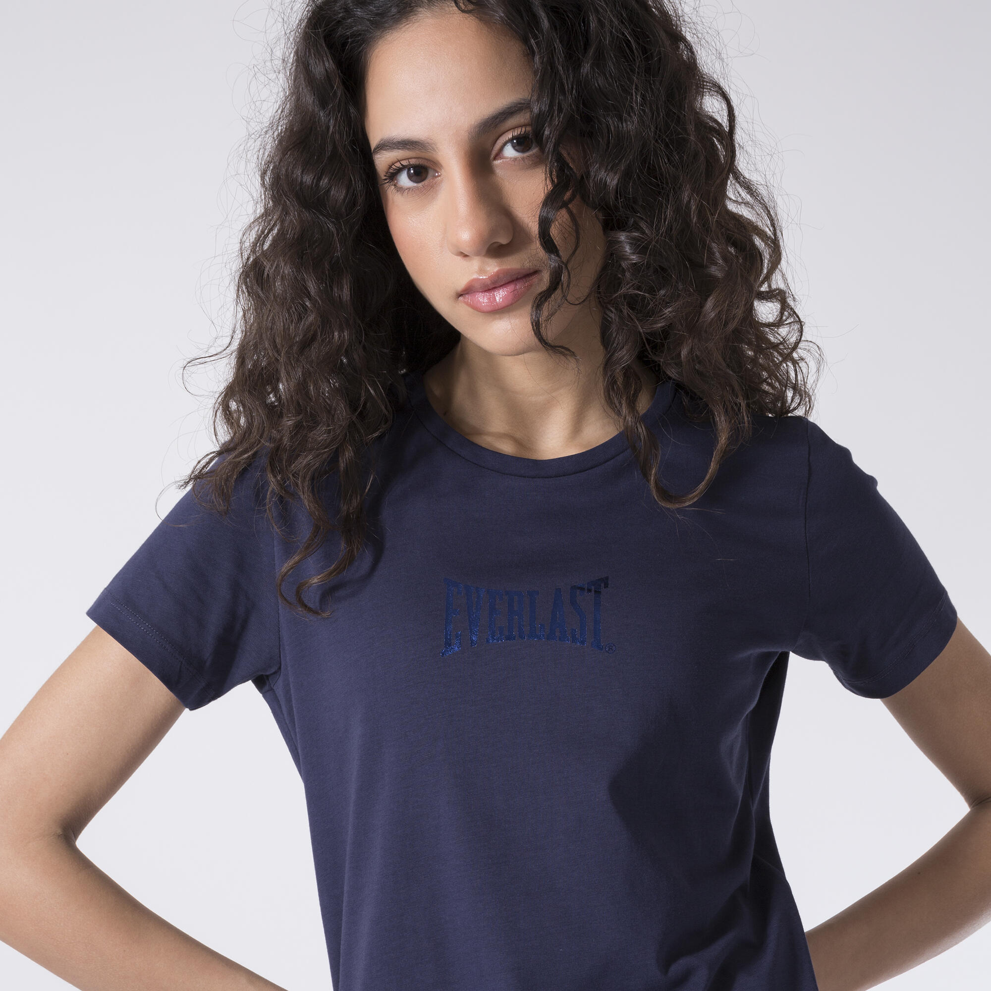 T-SHIRT BASIC IN JERSEY BLU NAVY COTONE EVERLAST | Decathlon