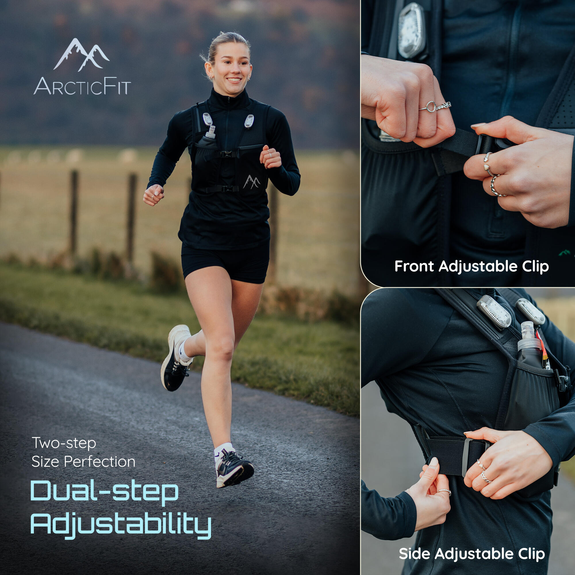 ArcticFit LED Running Vest, Black ARCTICFIT | Decathlon