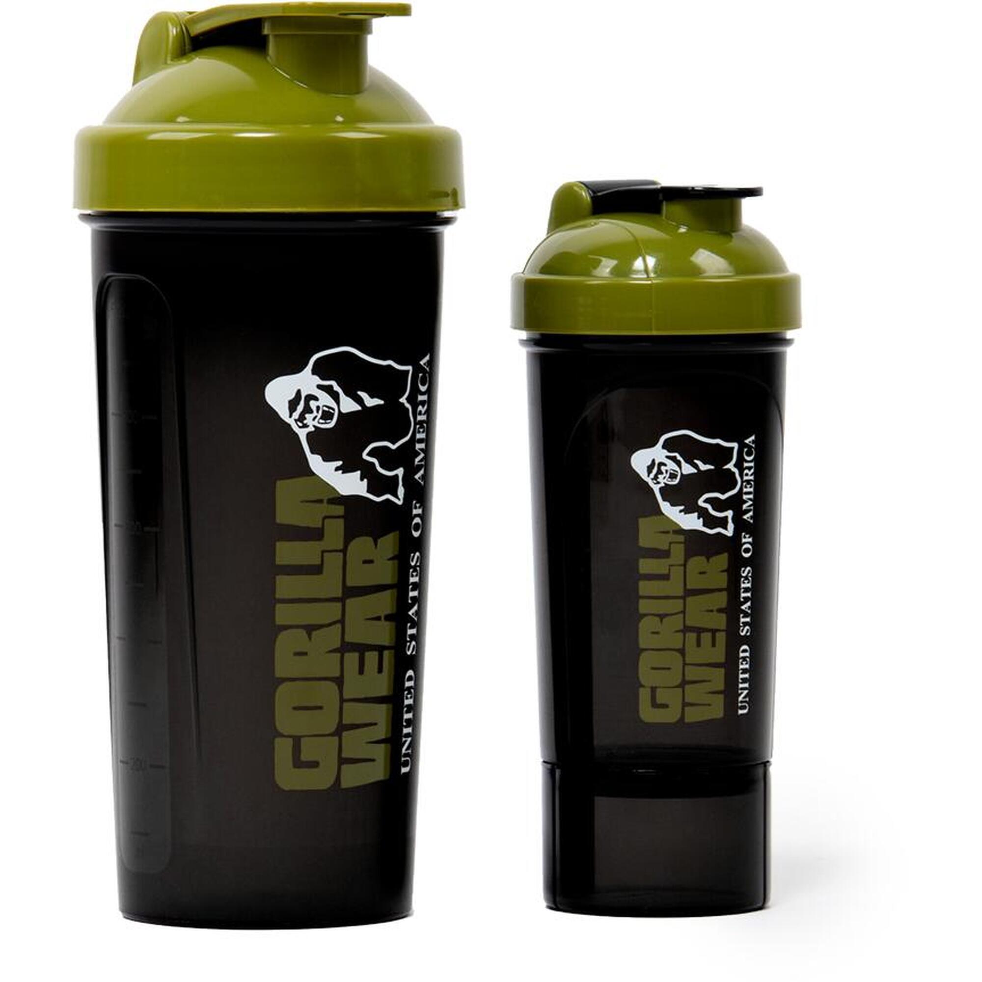 Shaker XXL 1000ML - Noir/armée verte GORILLA WEAR | Decathlon