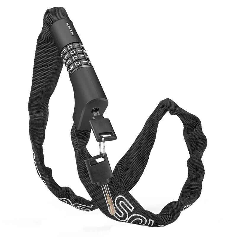 Rockbros Black Combination and Key Bike Lock - Decathlon