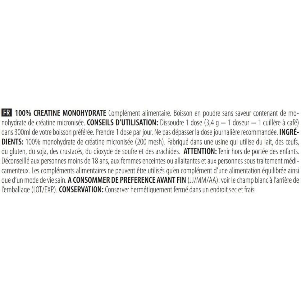Créatine - 100% Creatine Monohydrate - Saveur neutre 300g BIOTECHUSA ...