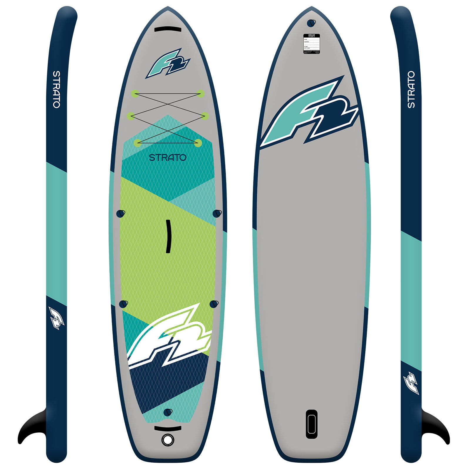 F2 Marken SUP Stand Up Paddle Board Strato 11,5 350cm 3 Finnen Grün F2 ...