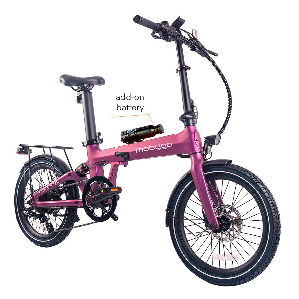 Foldy V2 folding bike, purple, MOBYGO MOBYGO | Decathlon