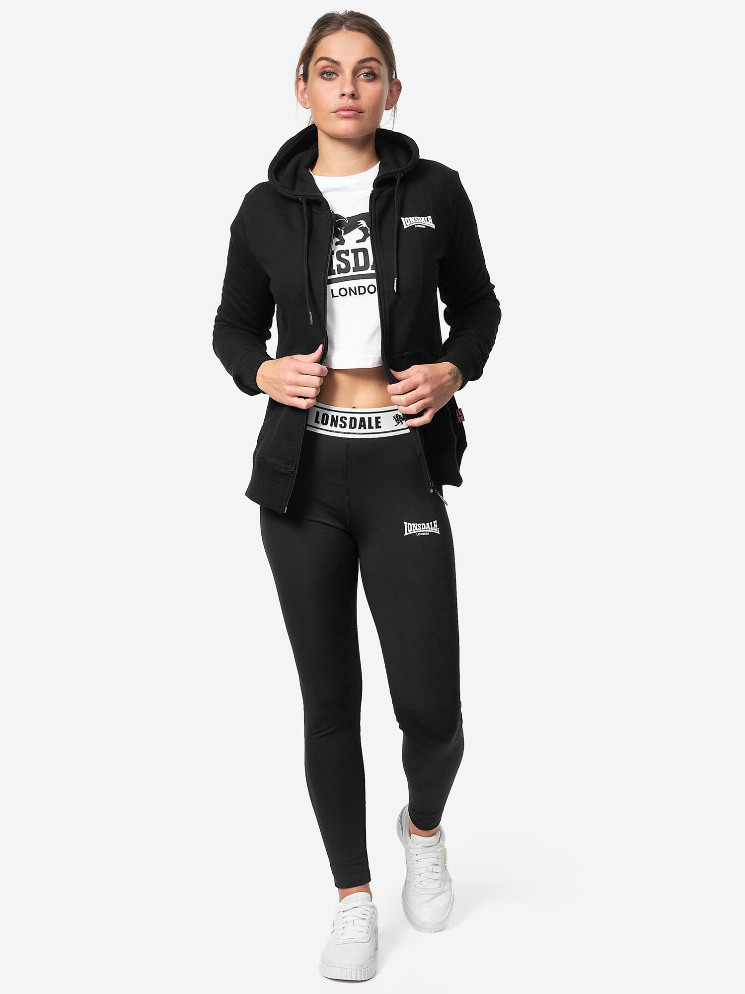 LONSDALE Dames sweatjas met capuchon en ritssluiting CALDER VALE ...