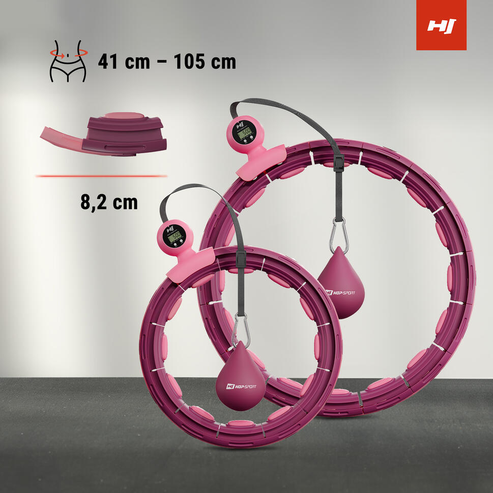 Hula hop do ćwiczeń Hop-Sport HS-C113HH z obciążeniem i licznikiem HOP ...